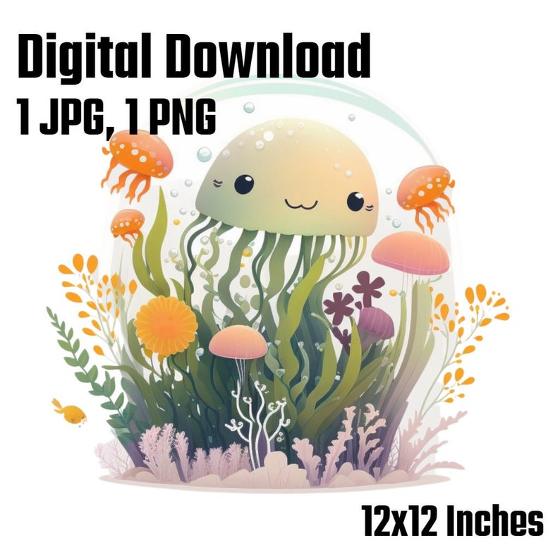 Cute Jellyfish Clipart Ocean Animals Clipart Kids Clipart Sea - Etsy