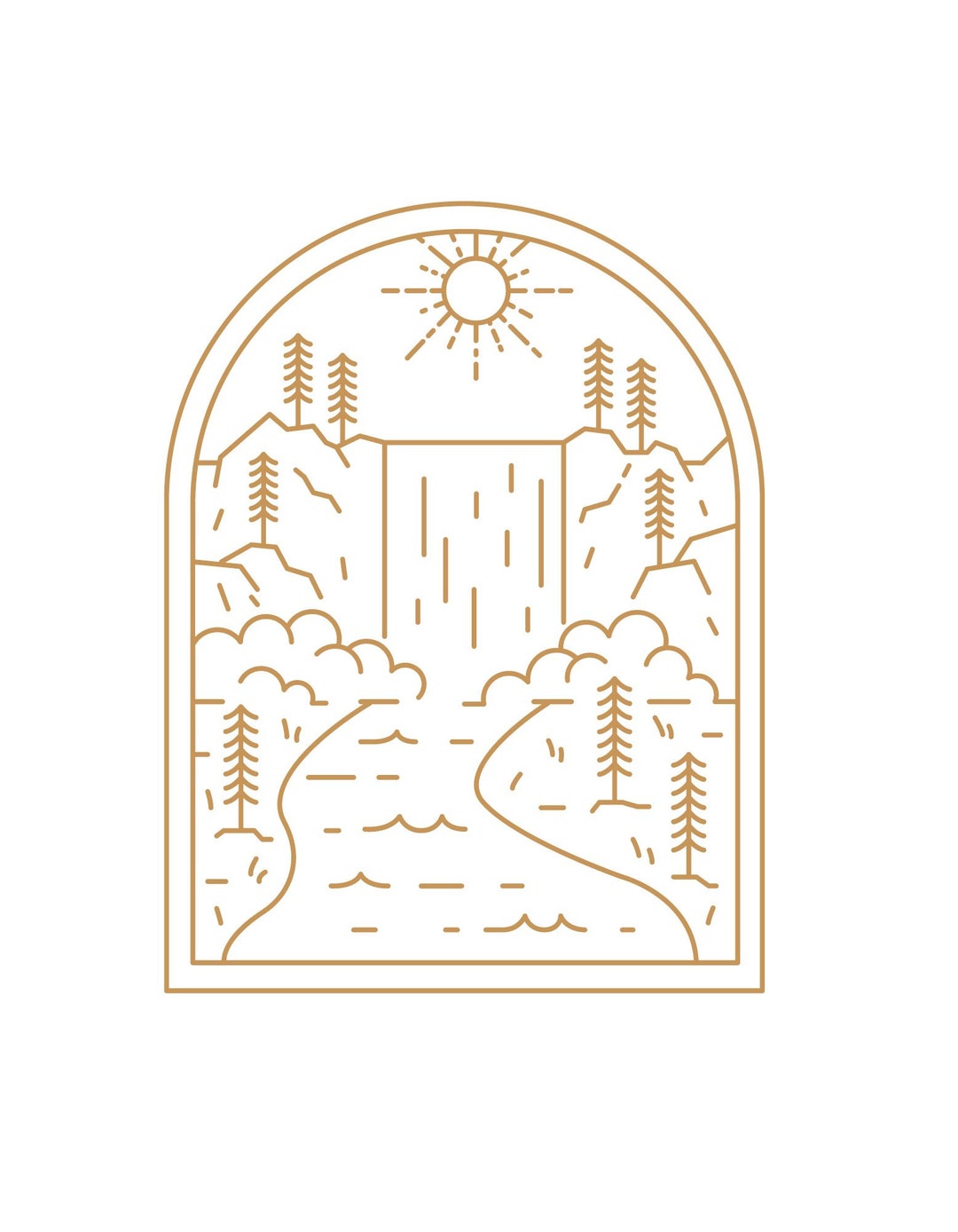 Waterfall Embroidery Design - Etsy