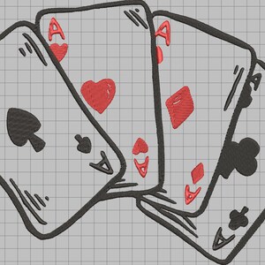 Aces Playing Card Embroidery Machine Files - Etsy