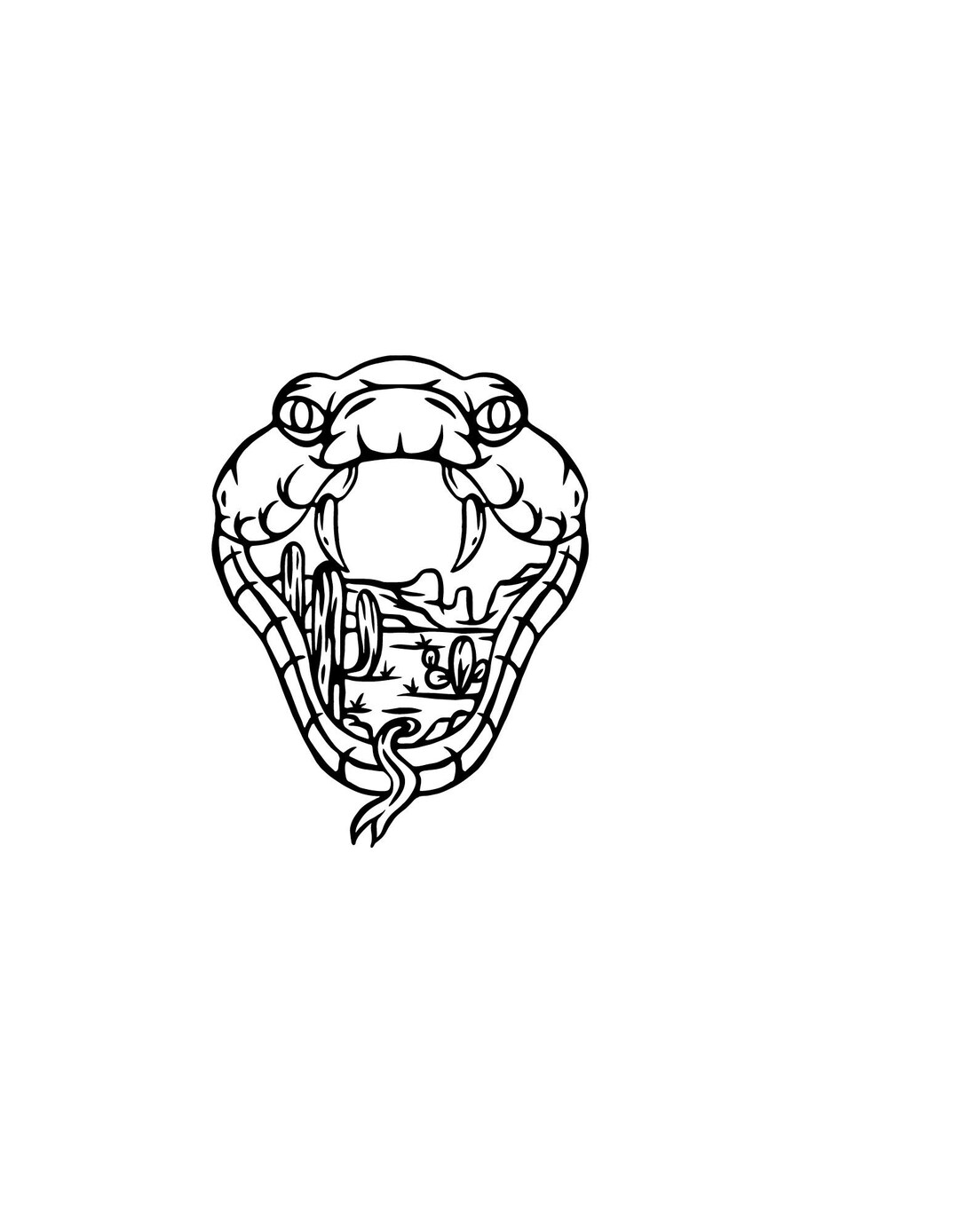 Snake Western Landscape Embroidery File - Etsy