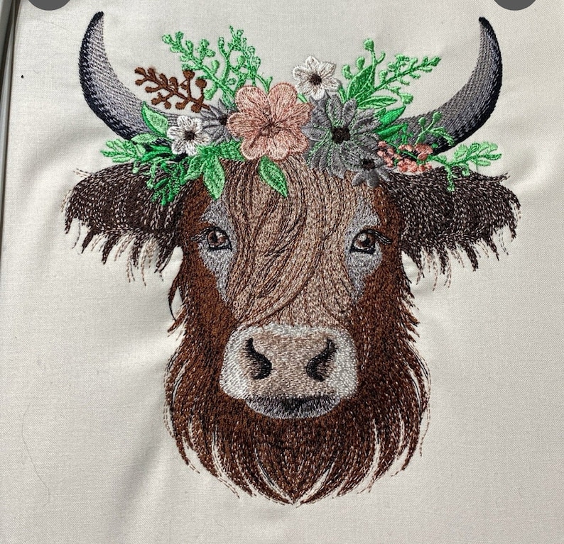 Highland Cow Machine Embroidery Files - Etsy