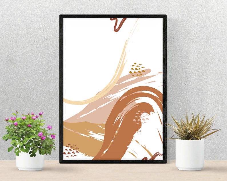 Boho Abstract Wall Art Printable - Etsy