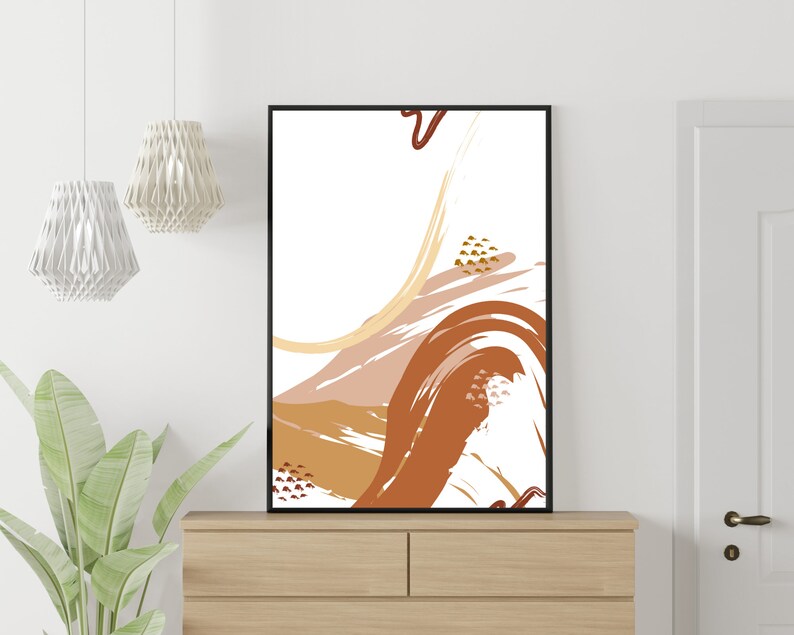 Boho Abstract Wall Art Printable - Etsy