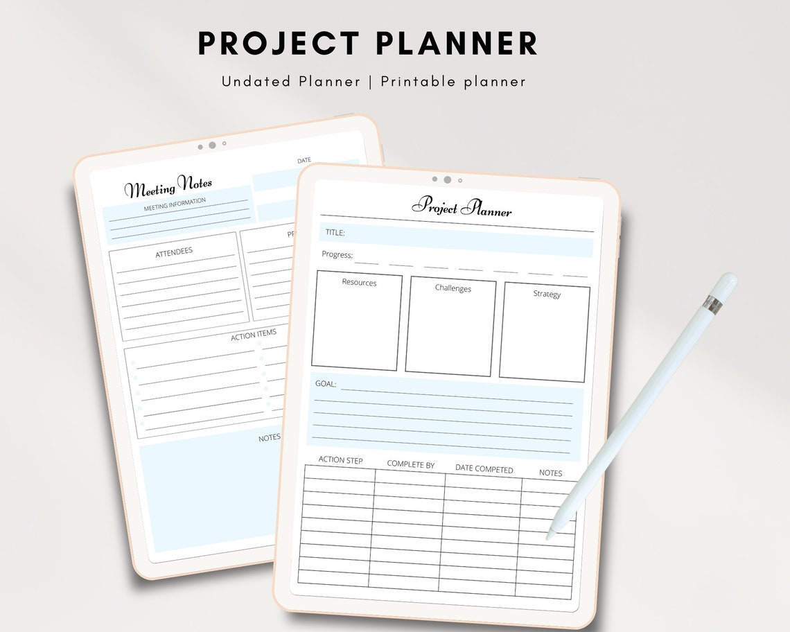 Project Planner Printable, Productivity Planner, Task Tracker, College Student - Etsy