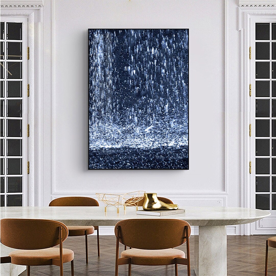 Original Abstract Raindrop Canvas Oil Painting, Rain Water Acrylic ...