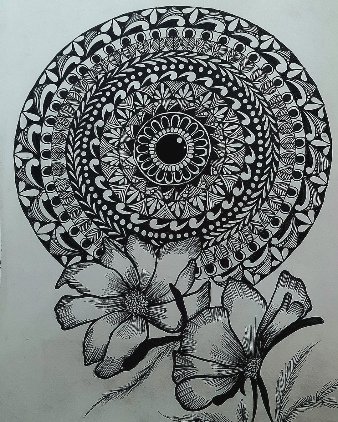 Crereative Mandala ,with Flower Mandala ,handmade Mandala Art for Wall ...