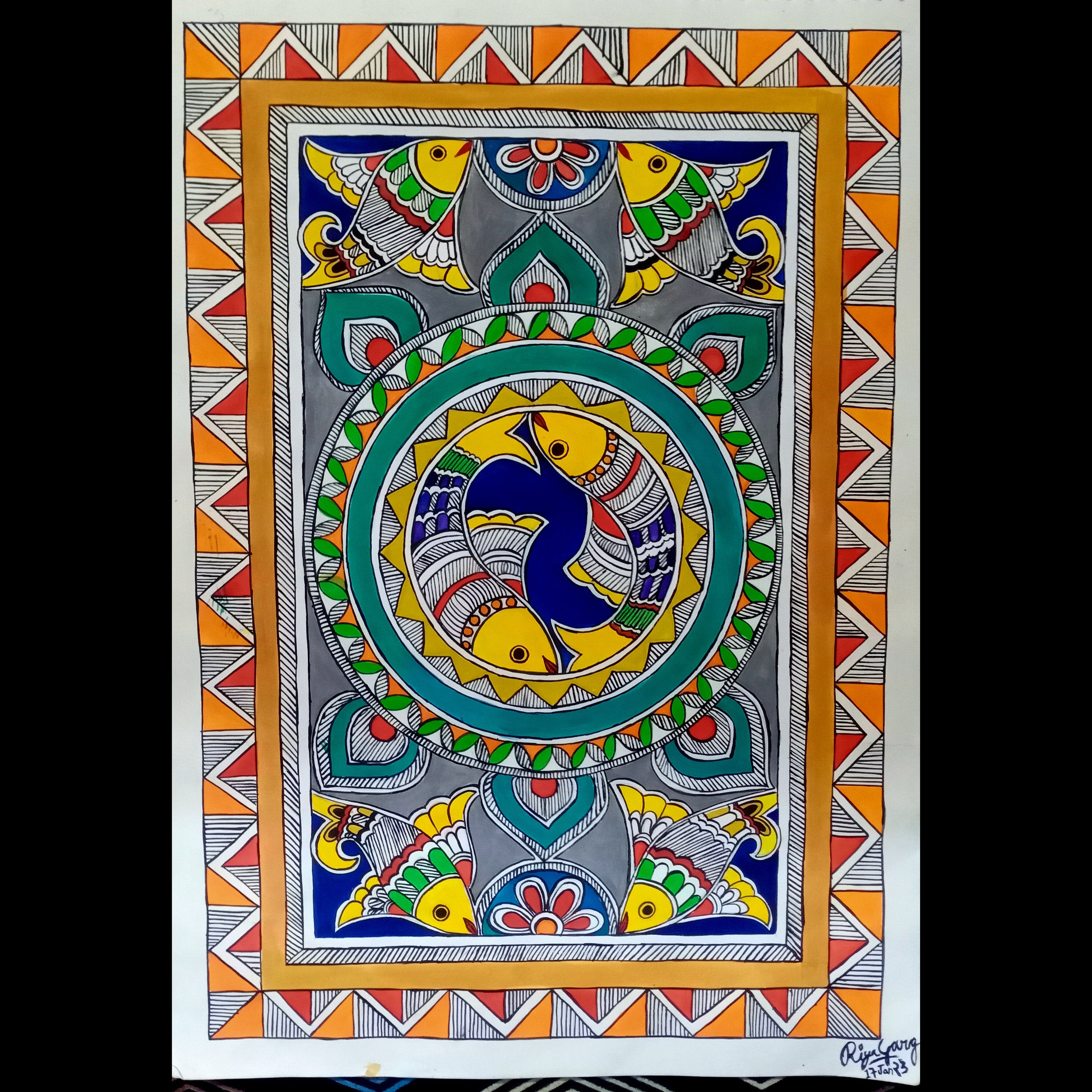 Handmade Madhubani Painting for Wall Decor - Etsy