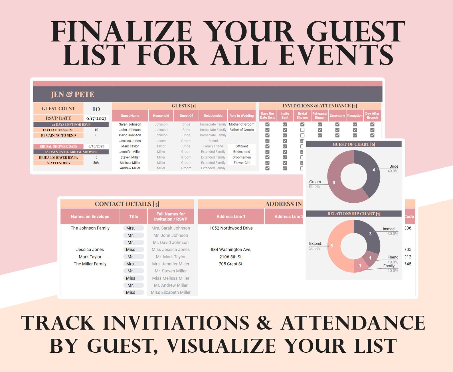 2023 Wedding Guest List Planner - Etsy