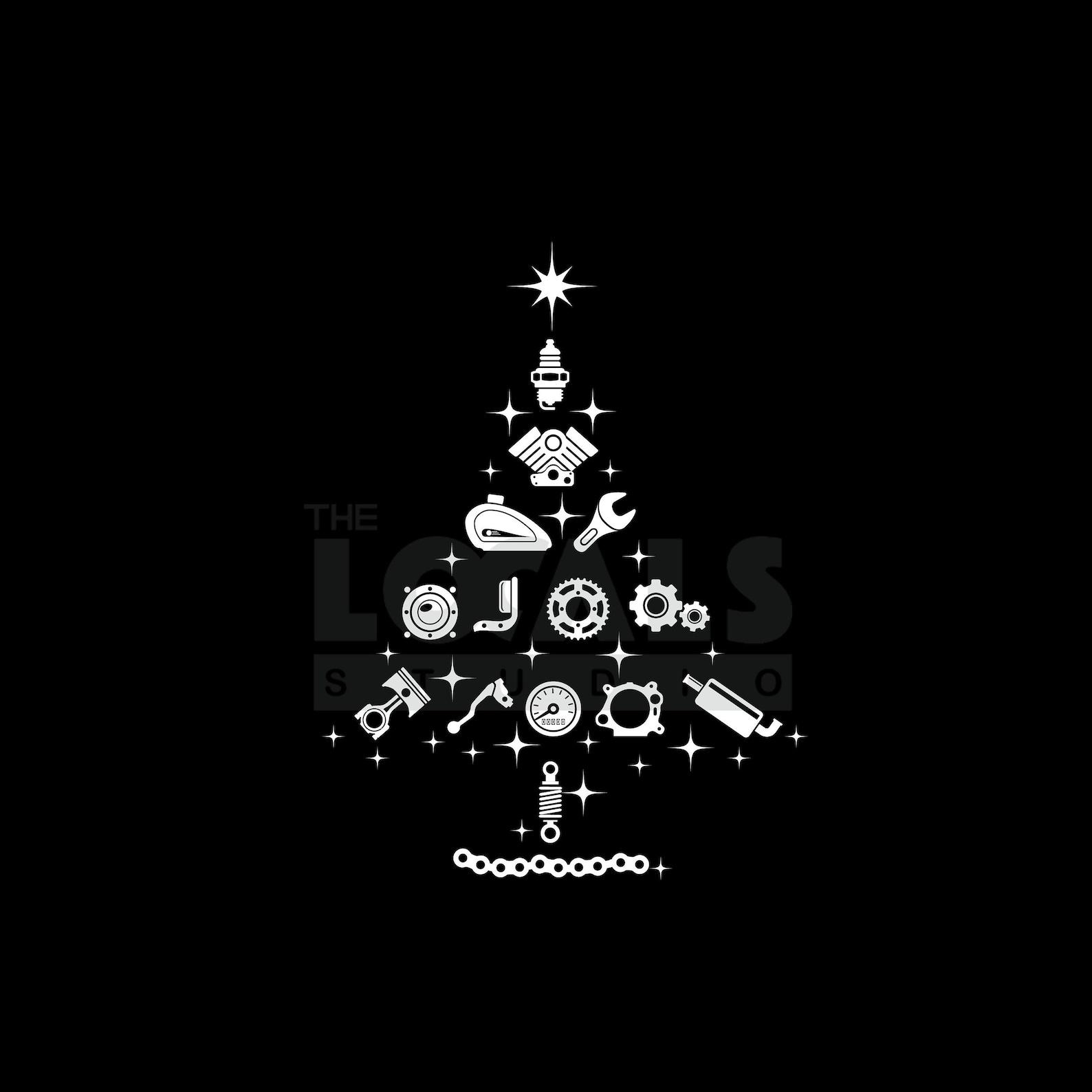 Christmas Motorcycle PNG, Motorcycle Parts Christmas Tree , Biker Gift ...