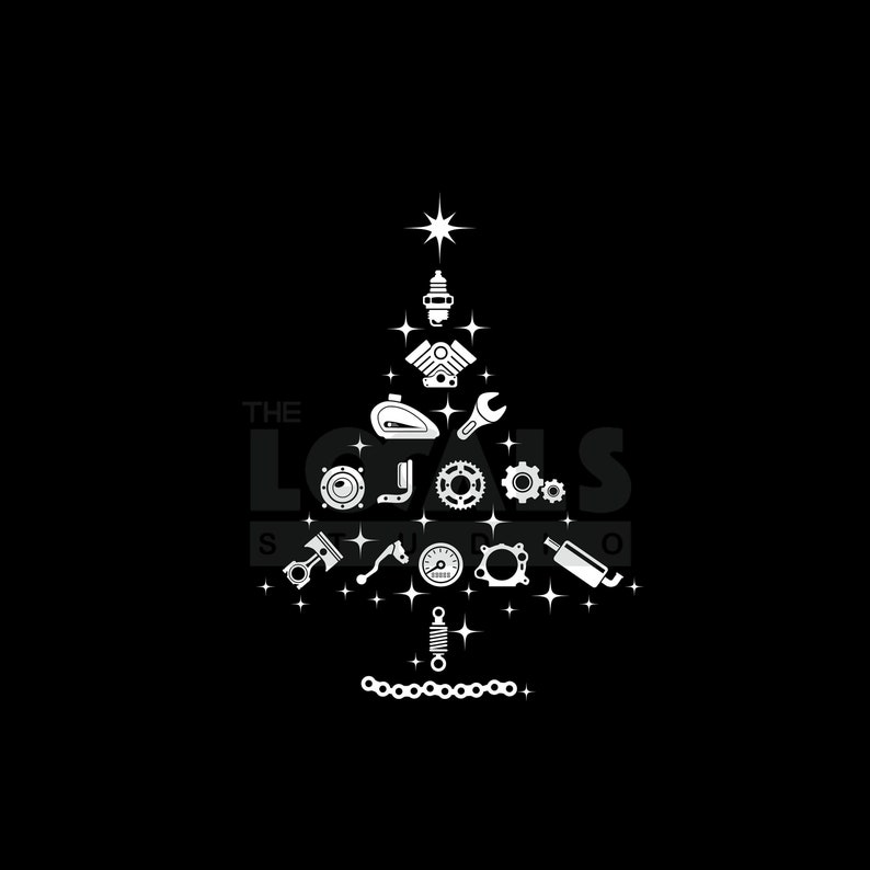Christmas Motorcycle PNG, Motorcycle Parts Christmas Tree , Biker Gift ...