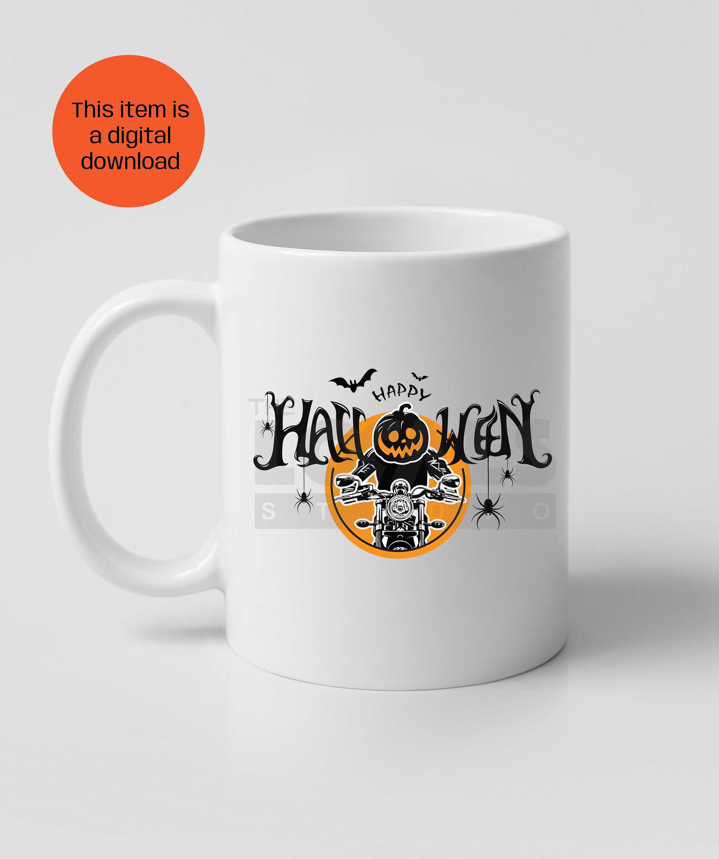 Halloween Motorcycle PNG, Happy Halloween, Pumpkin Head on Bike, Biker ...