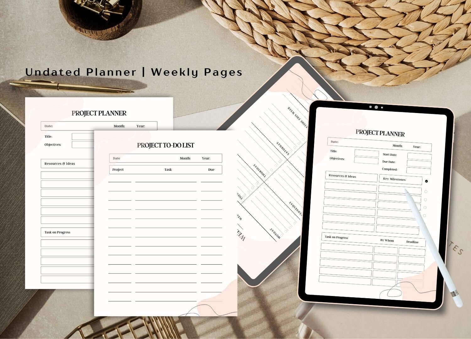 Project Planner Pdf. Printable, Work Planner, Project Timeline Tracker ...