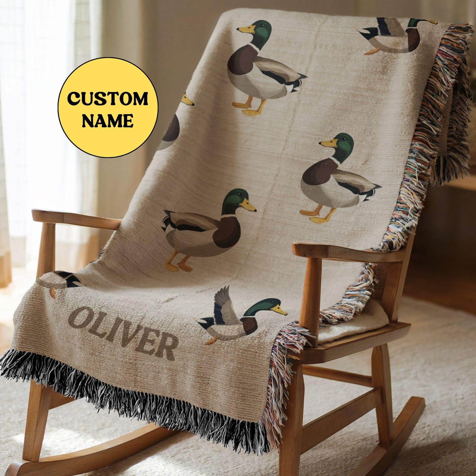 Personalized Mallard Duck Baby Blanket Custom Name Mallard Duck Baby ...