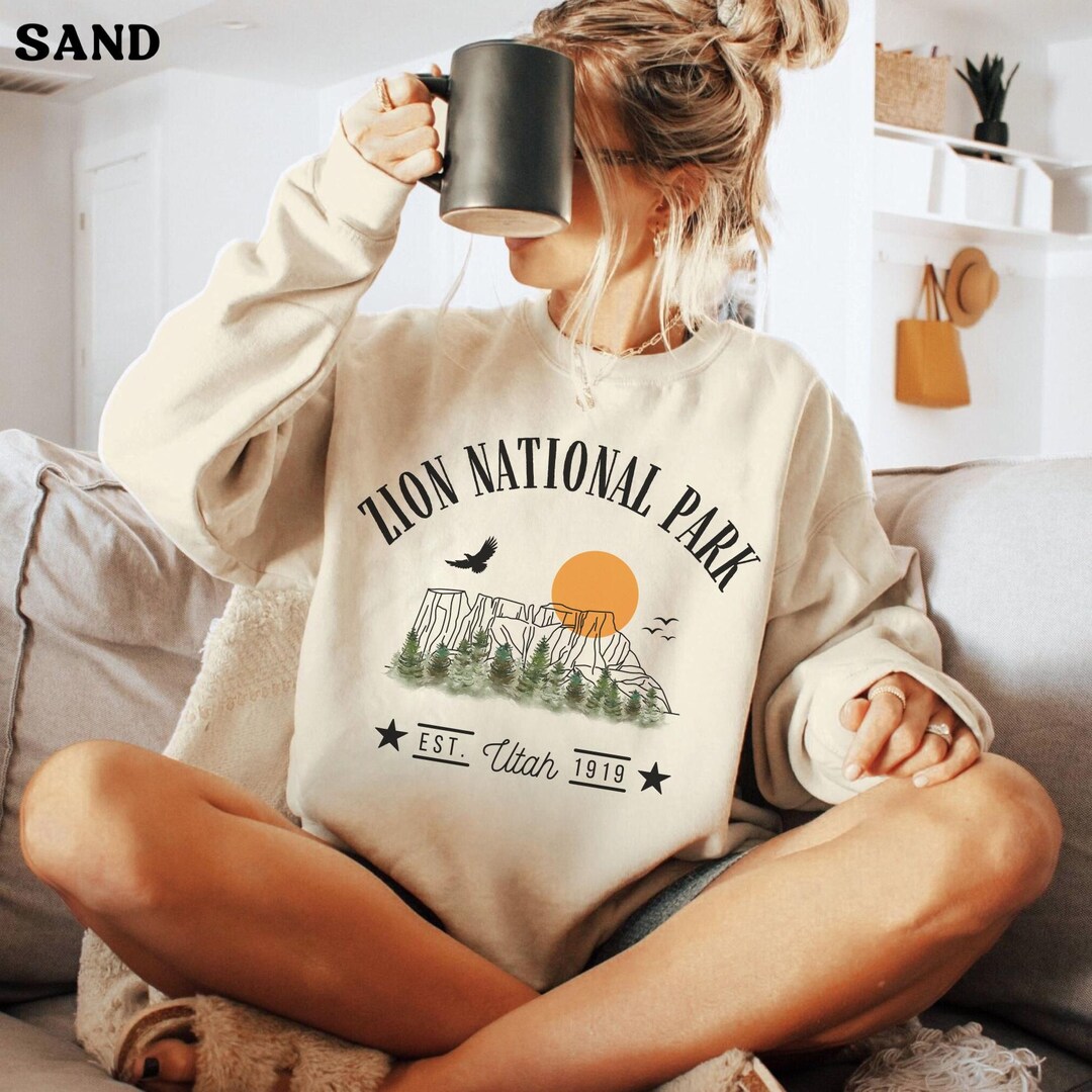 Zion National Park Sweatshirt Zion Park Sweater Utah Canyon Shirt Camp ...