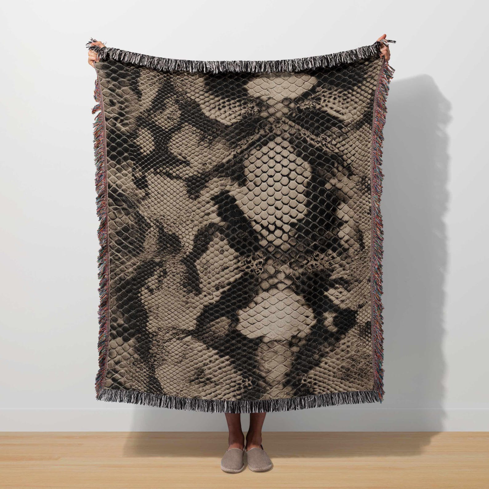 Animal Print Throw Snake Woven Blanket Maximalist Tapestry Eclectic ...
