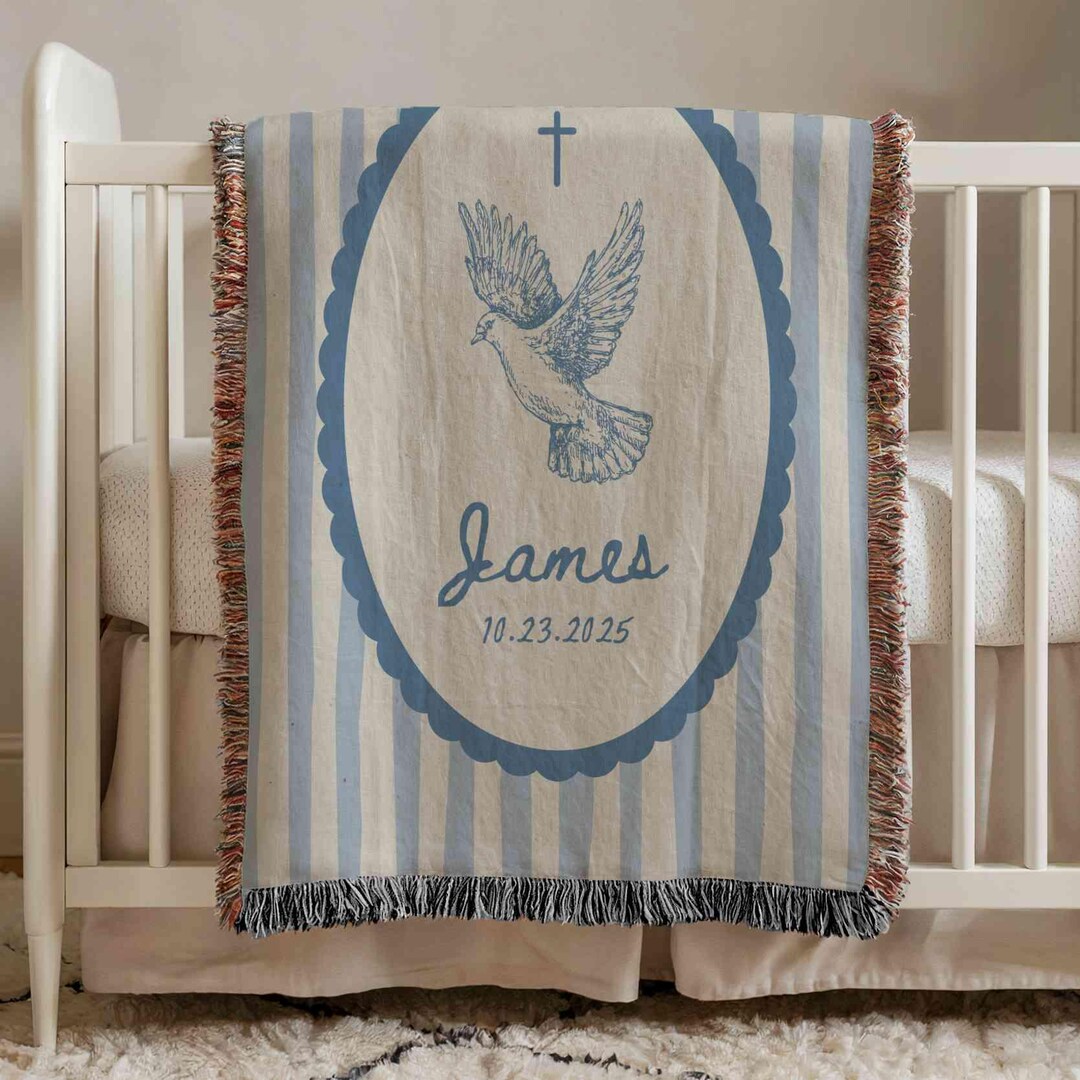 Personalized Baptism, Baby Baptism Blanket, Baby Boy Girl Custom Name ...