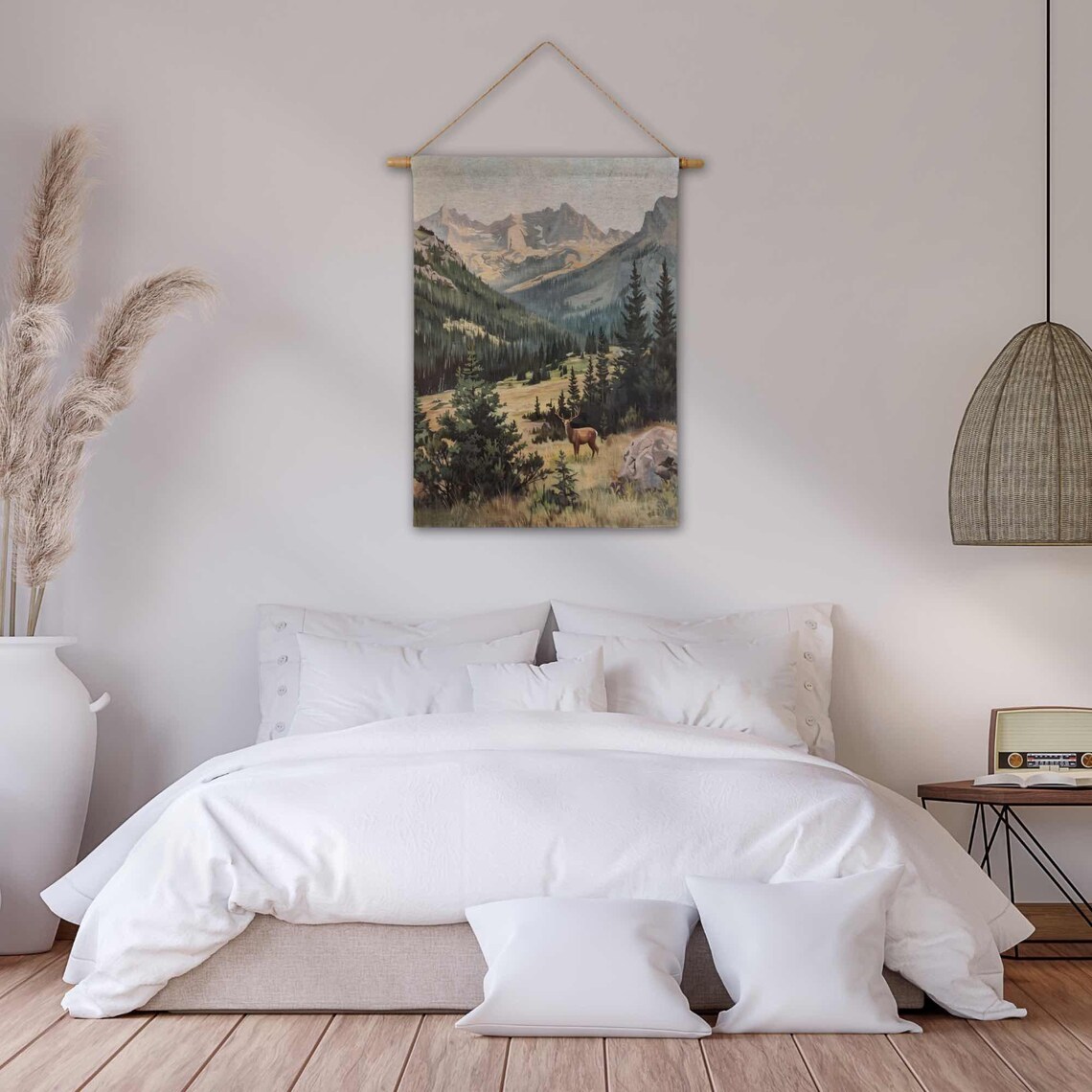 Rocky Mountain National Park Woven Tapestry, Vintage Alpine Landscape ...