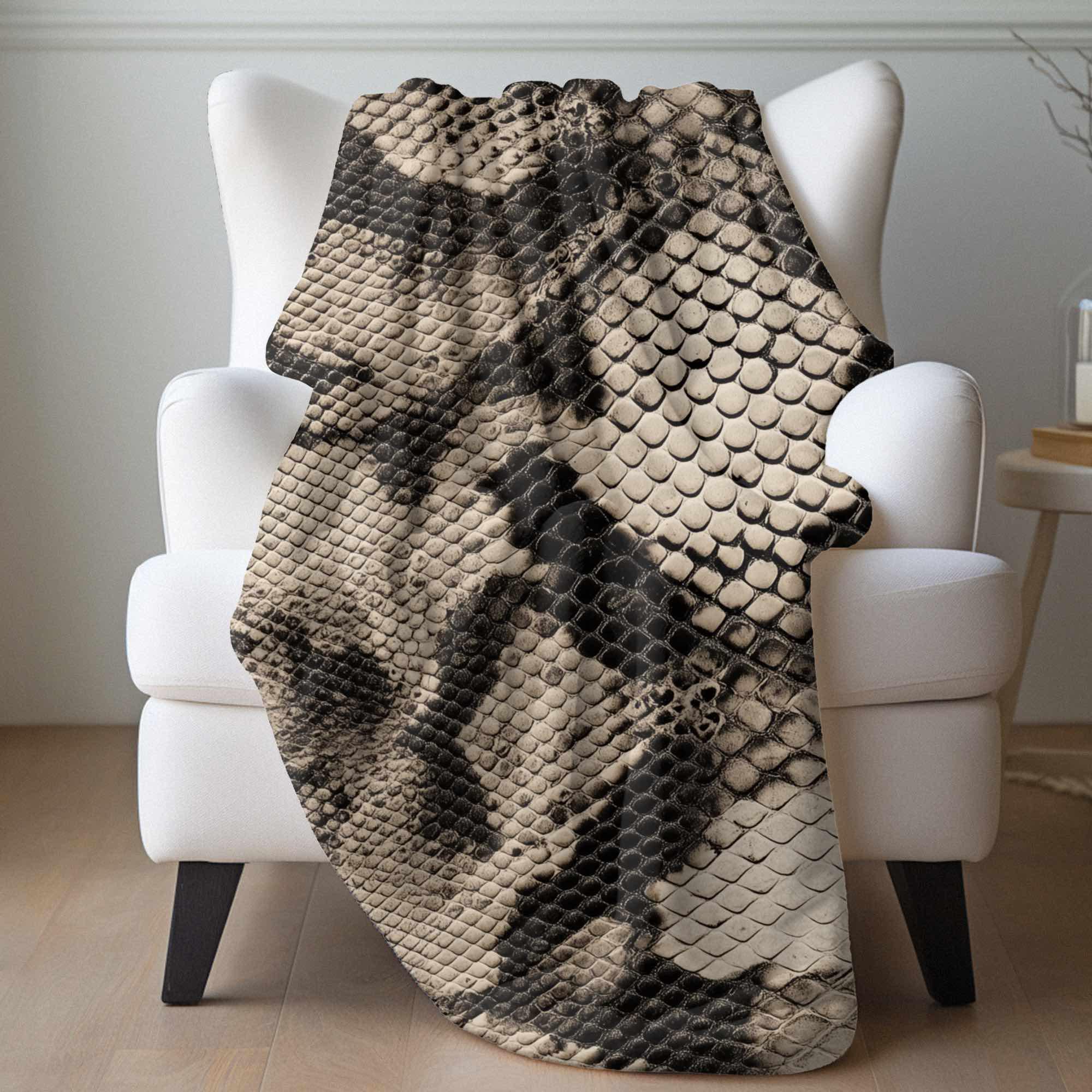 Animal Print Throw Snake Woven Blanket Maximalist Tapestry Eclectic ...