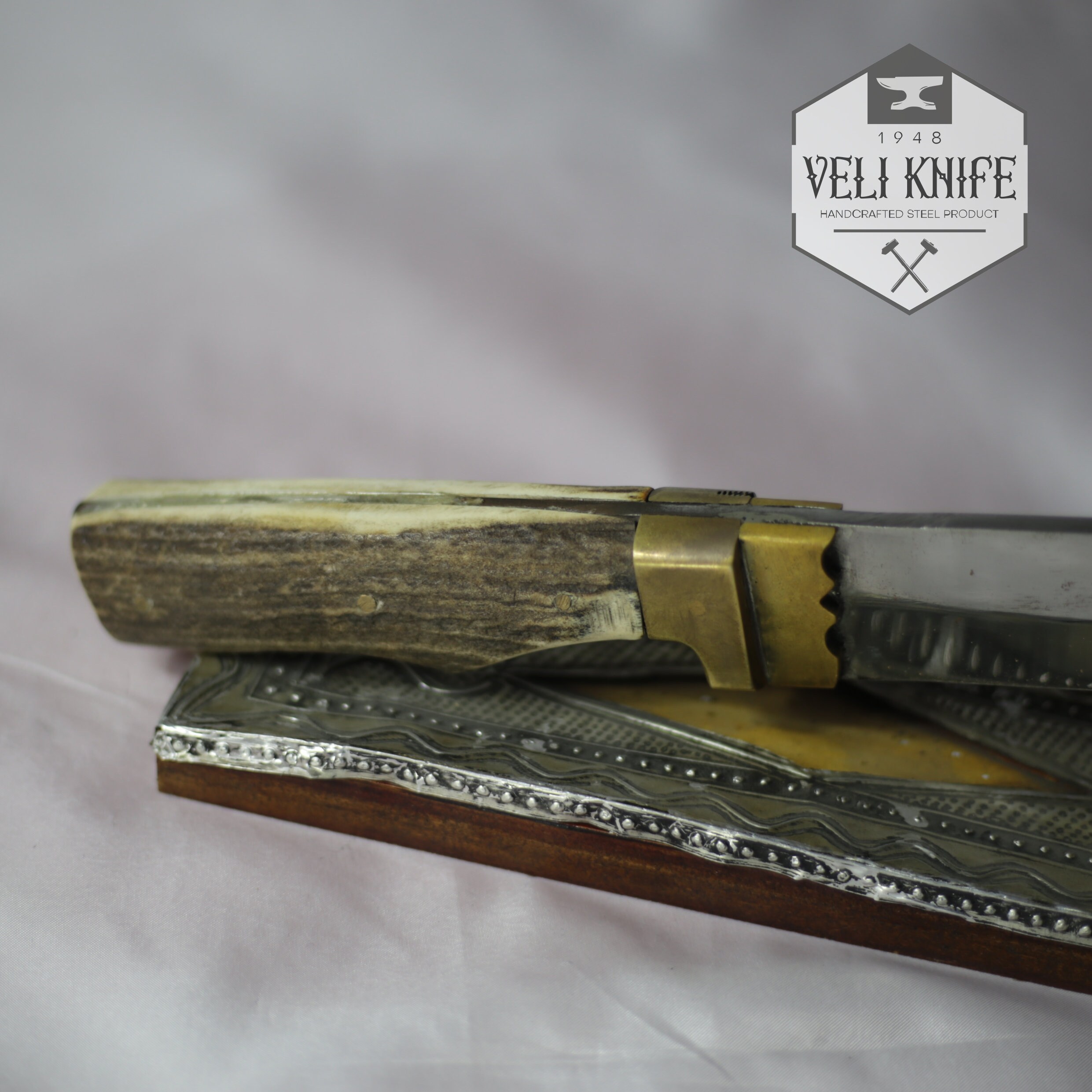 Hunting Knife With Antler Handle Hunting Knife With Deer - Etsy