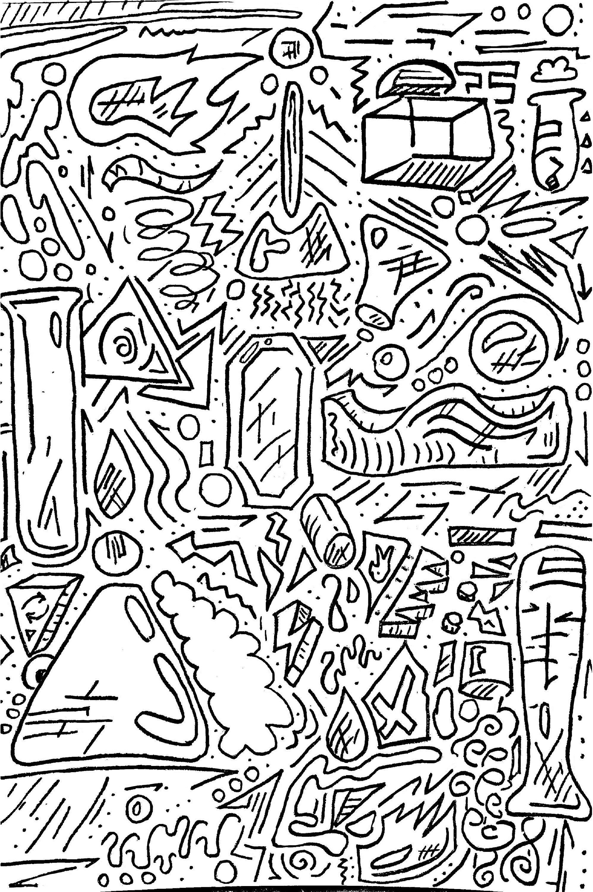 Custom Abstract Doodle Coloring Book Pages / Posters / Wall Decor ...