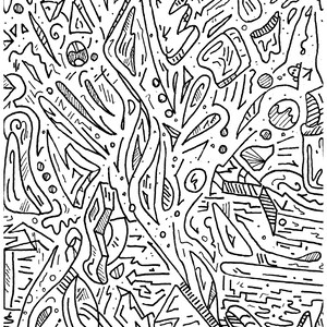 Custom Abstract Doodle Coloring Book Pages / Posters / Wall Decor ...
