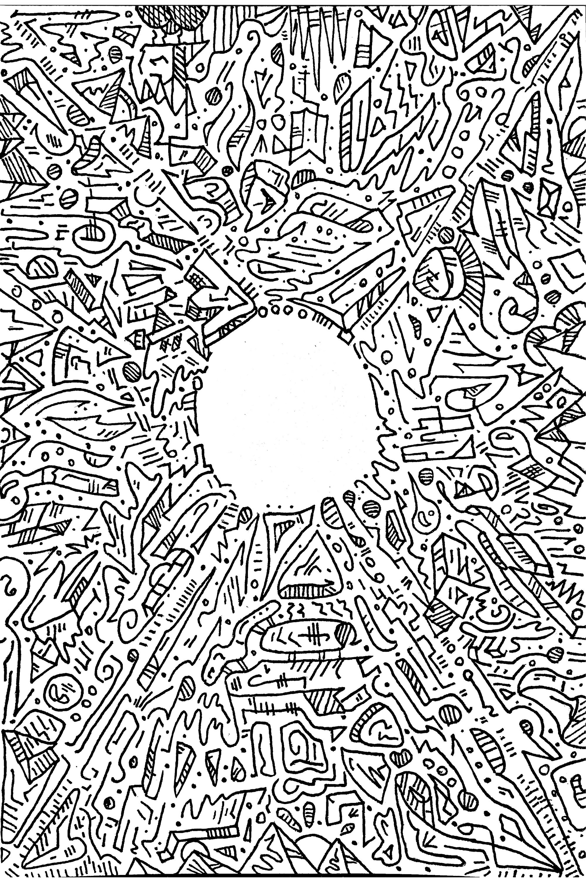 Custom Abstract Doodle Coloring Book Pages / Posters / Wall Decor ...