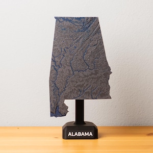 Alabama 3D Map - Topographic State Map With Rivers and Lakes - With ...