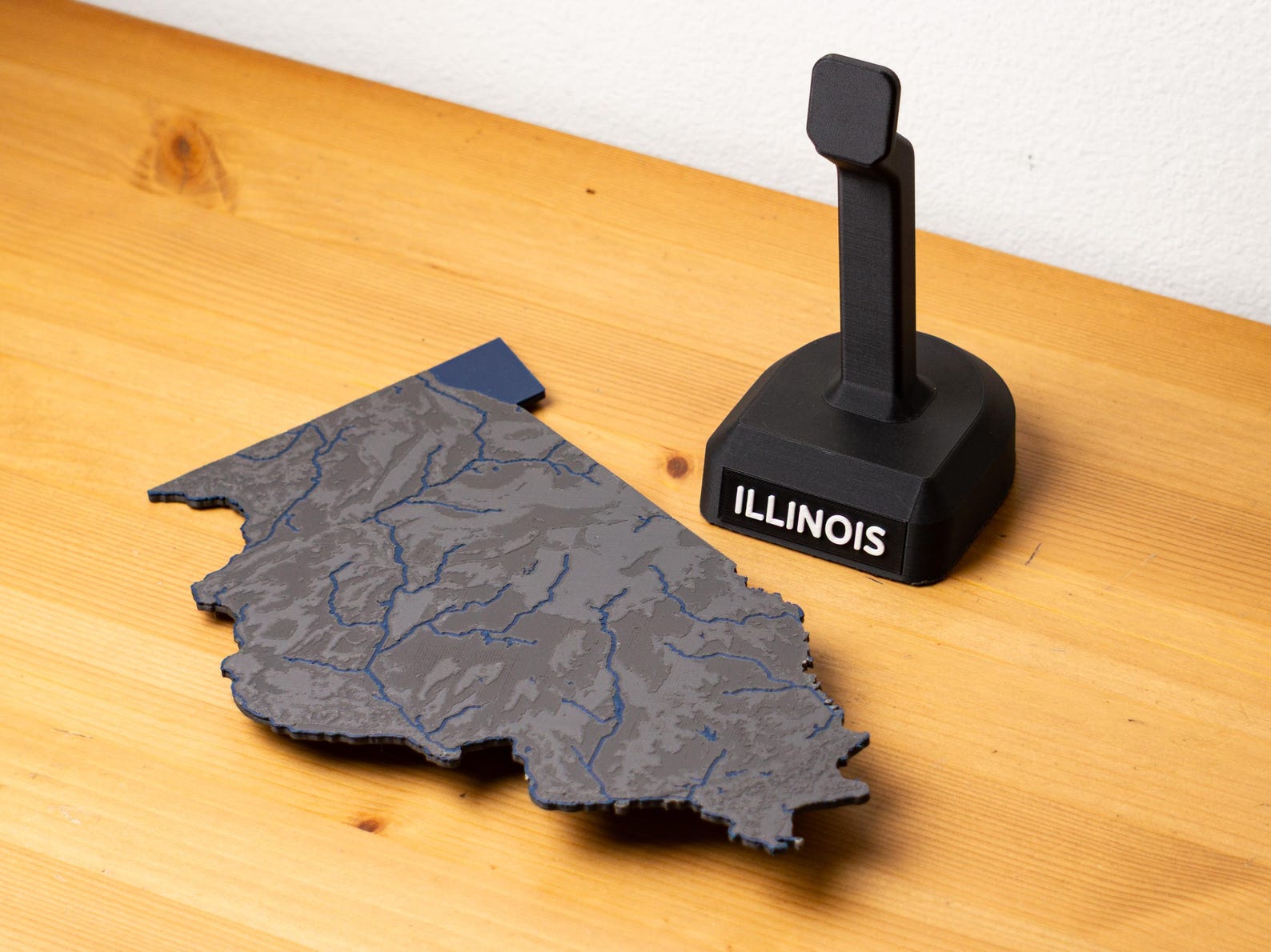 Illinois 3D Map - Topographic State Map With Rivers and Lakes - With ...