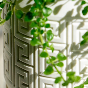 Aztec Pattern Debossed Planter Pot, Multiple Sizes, With Drainage Holes ...