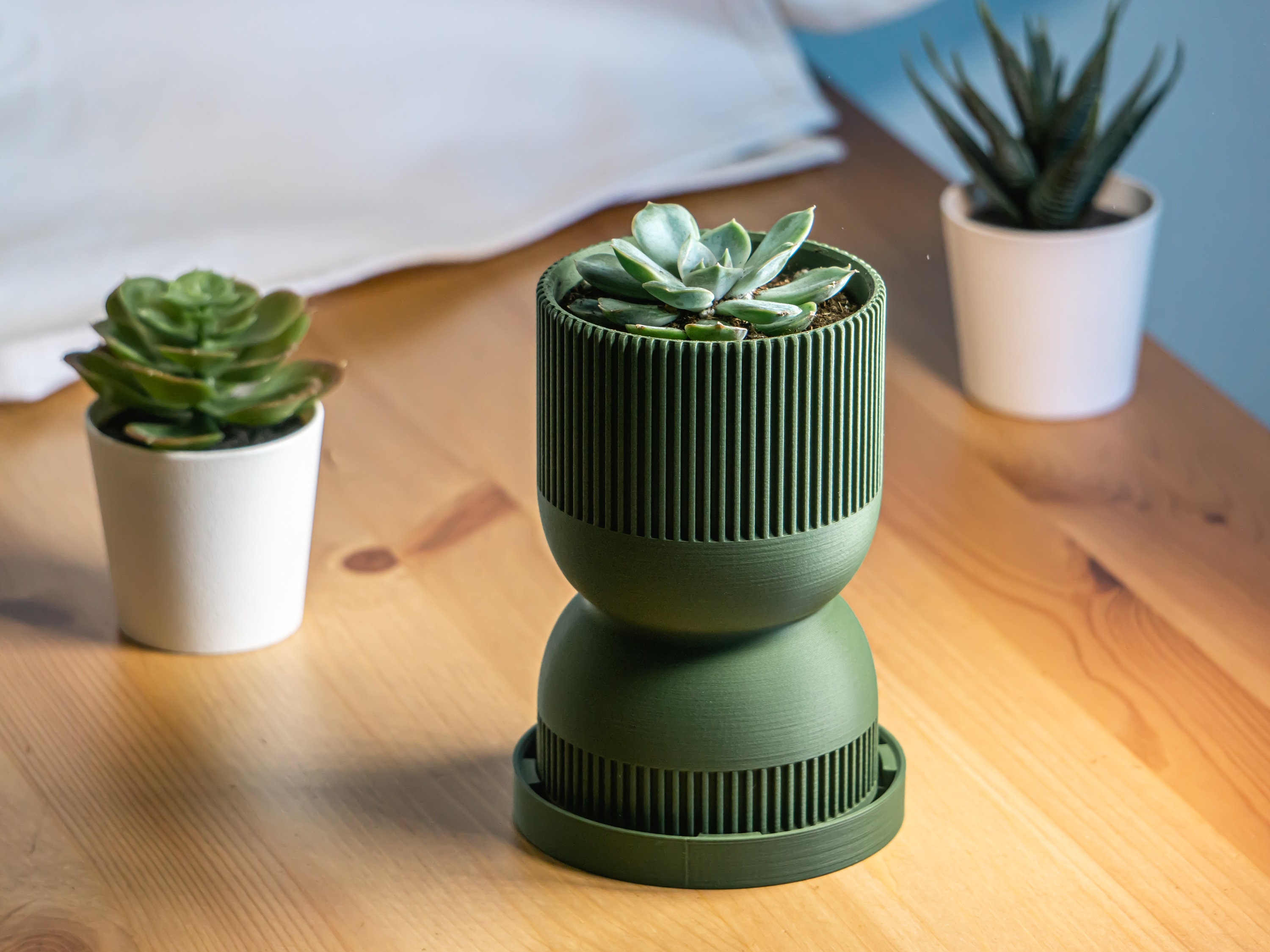 Hourglass Planter, Mid-century Modern Style Pot, With Drainage Hole ...