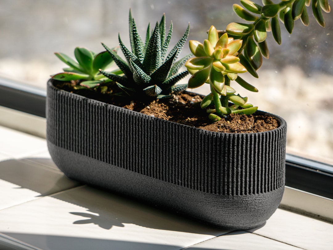 Modern Trio Planter Pot, With Drainage Holes, Drip Tray, Multiple ...