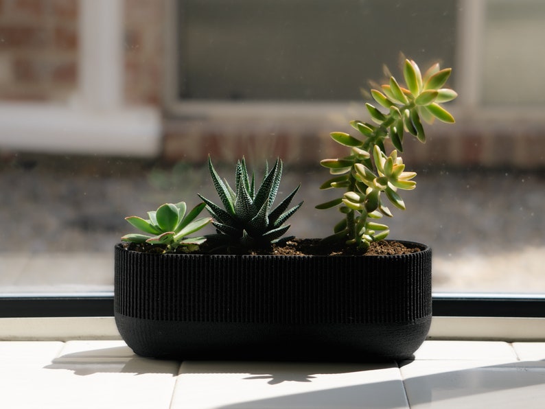 Modern Trio Planter Pot, With Drainage Holes, Drip Tray, Multiple ...