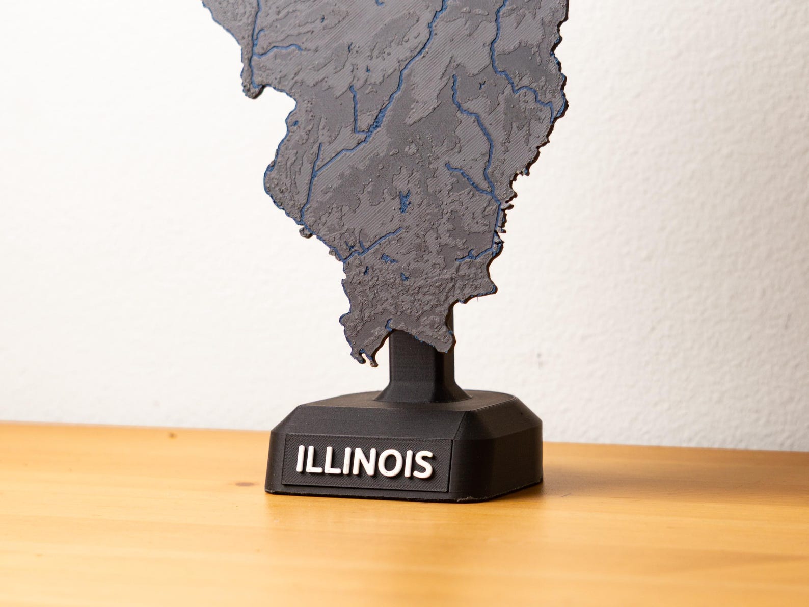 Illinois 3D Map - Topographic State Map With Rivers and Lakes - With ...