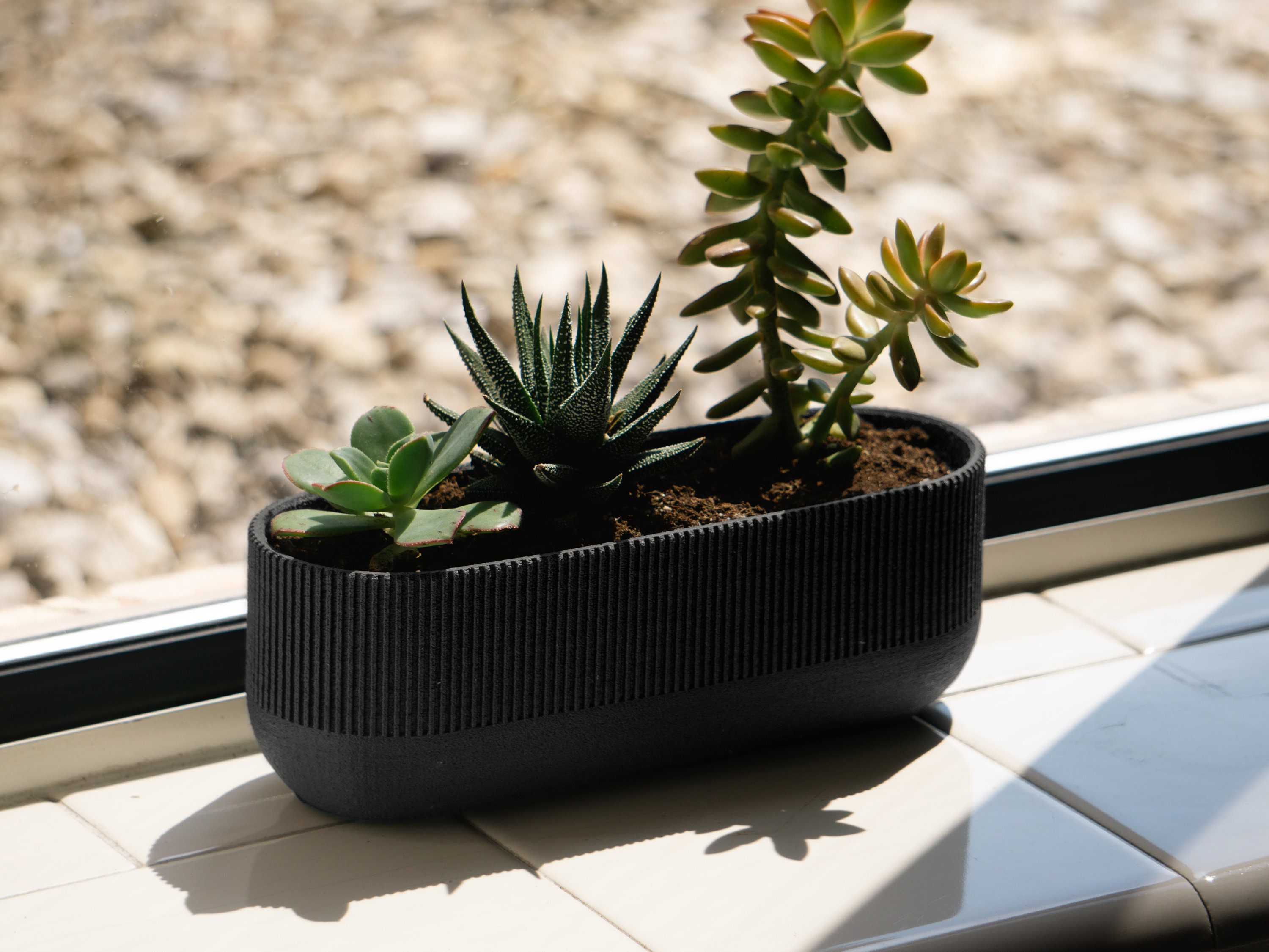 Modern Trio Planter Pot, With Drainage Holes, Drip Tray, Multiple ...