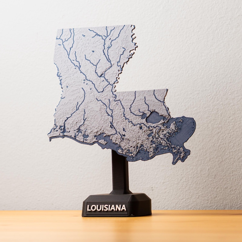 Louisiana Rivers Map - Etsy
