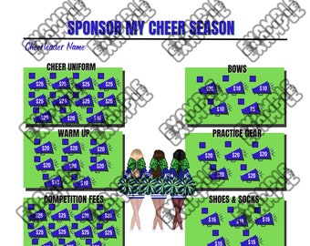 CHEER FUNDRAISER Editable Template Sponsor My Season Little League ...