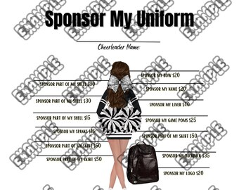 Sponsor My Cheer Uniform Flyer/poster DIGITAL FILE - Etsy