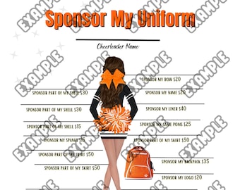 Sponsor My Uniform Template - Etsy