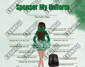 Sponsor My Uniform Digital Fundraiser Sheet - Etsy