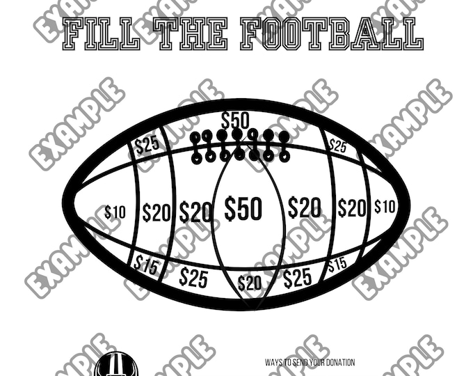 Fill My Football Fundraiser Sheet - Etsy