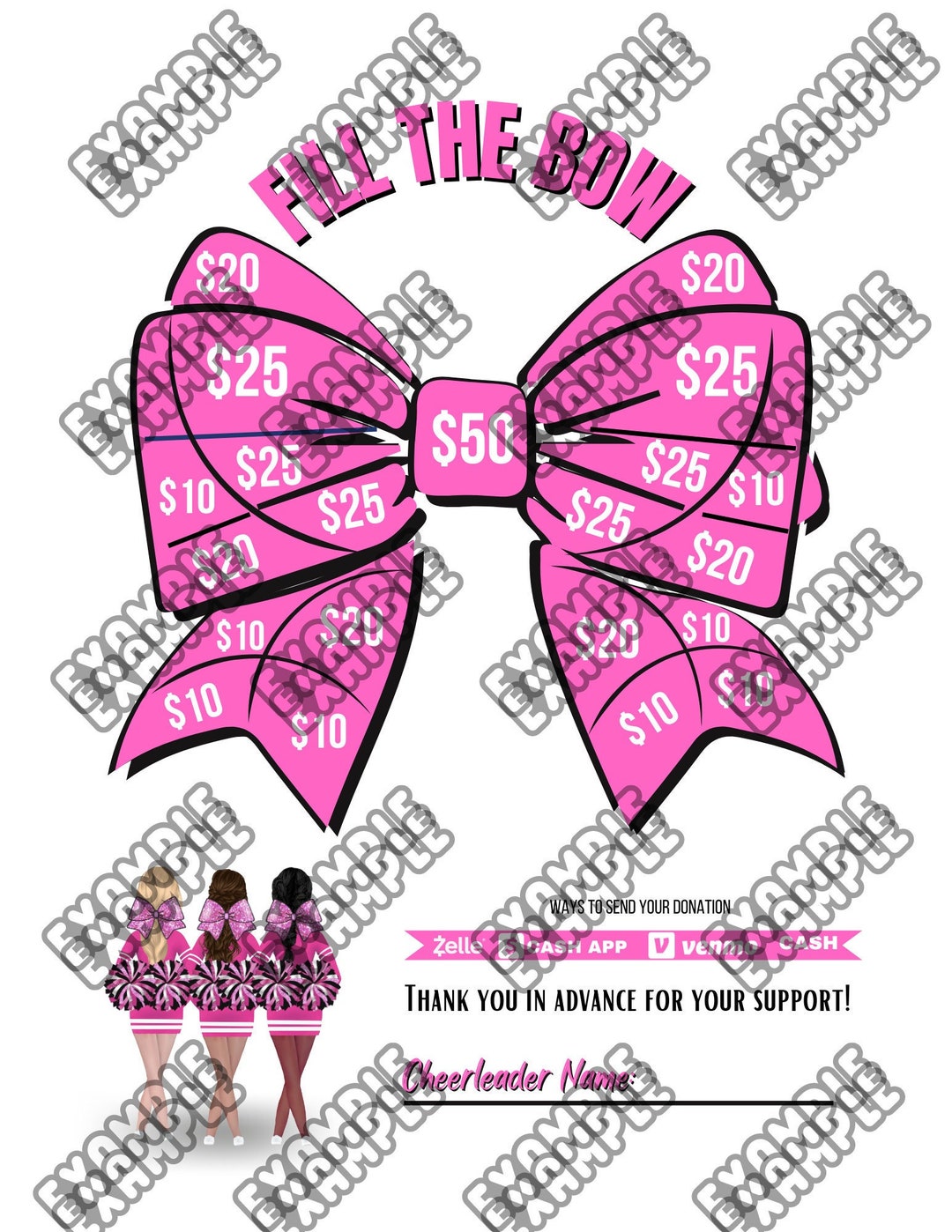 Fill My Bow Fundraiser Sheet - Etsy