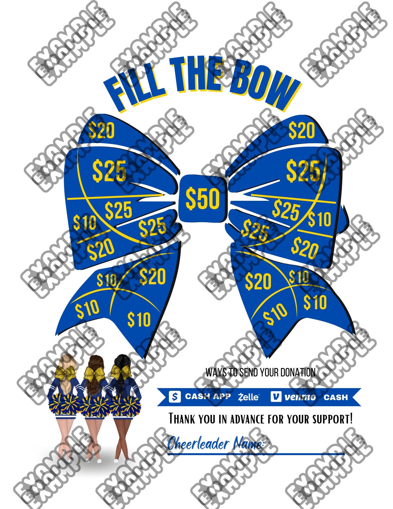 Fill My Bow Fundraiser Sheet - Etsy