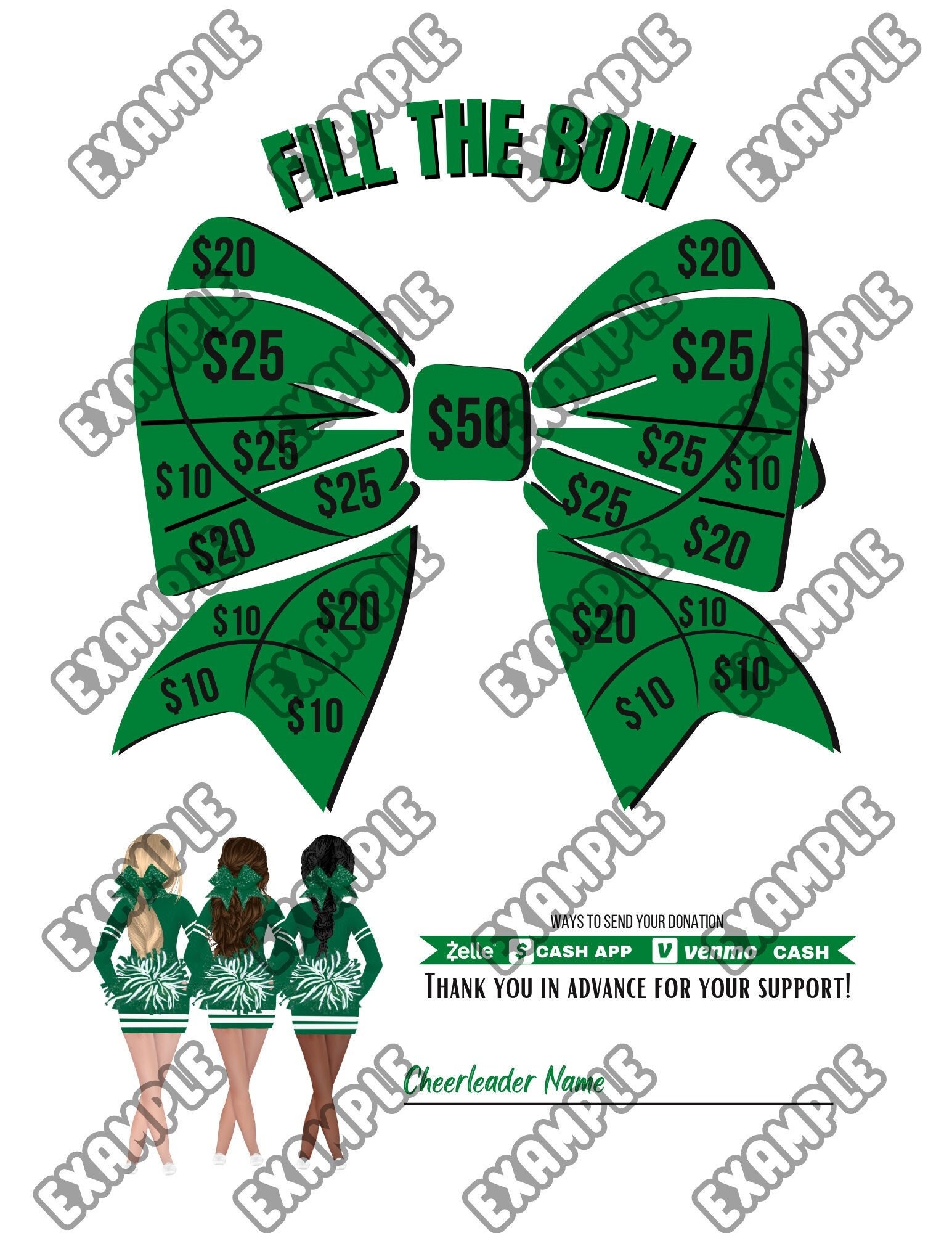 Fill My Bow Fundraiser Sheet - Etsy