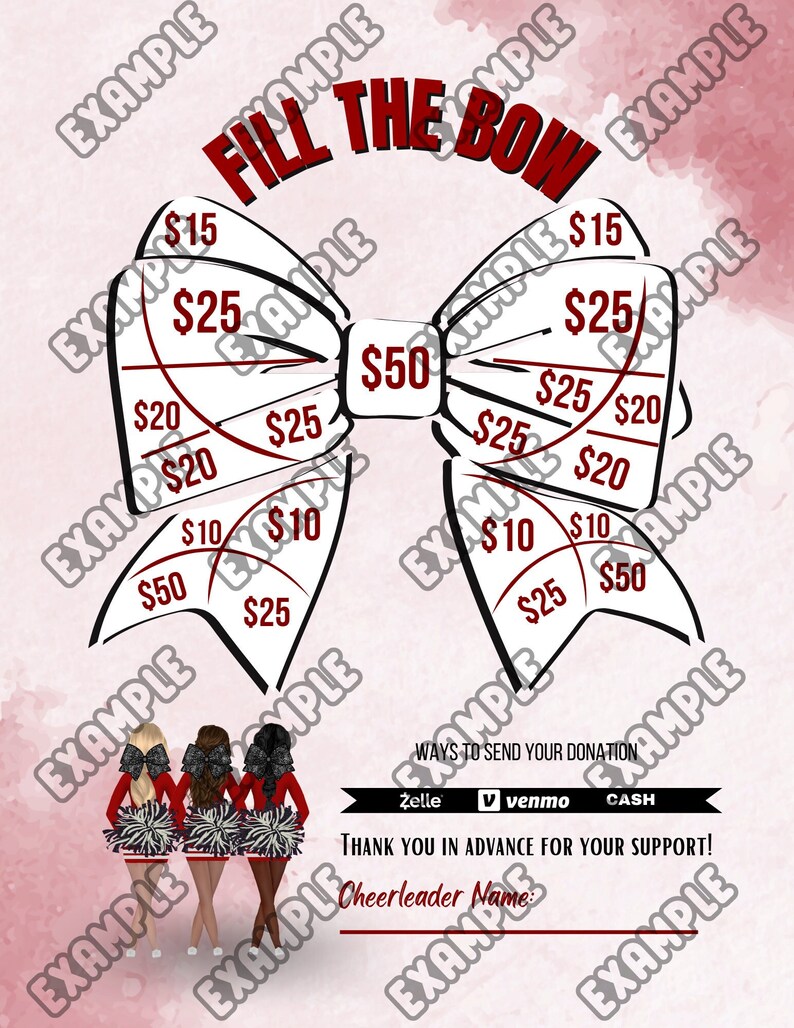 Fill My Bow Fundraiser Sheet - Etsy