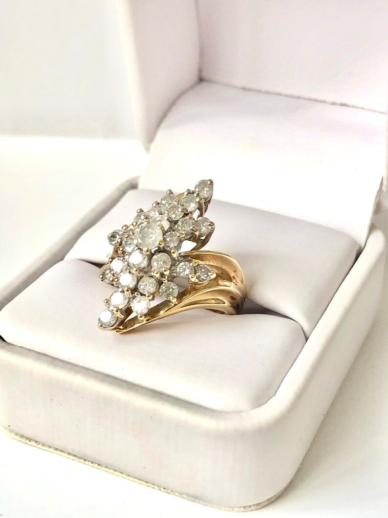 Beautiful Diamond Waterfall Ring - Etsy