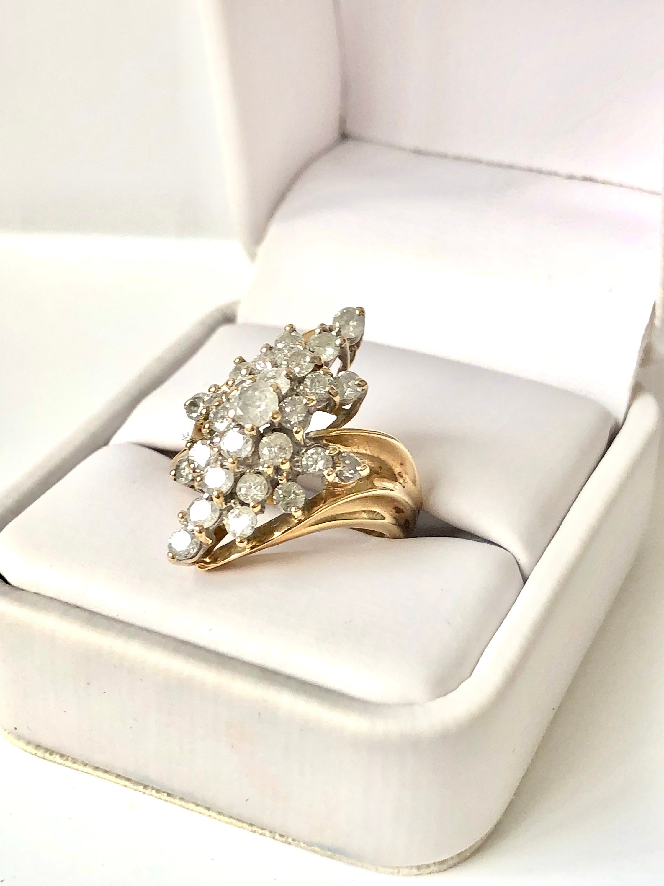 Beautiful Diamond Waterfall Ring - Etsy