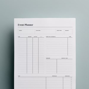 Event Planner Printable | Digitally Editable | US Letter | Instant ...