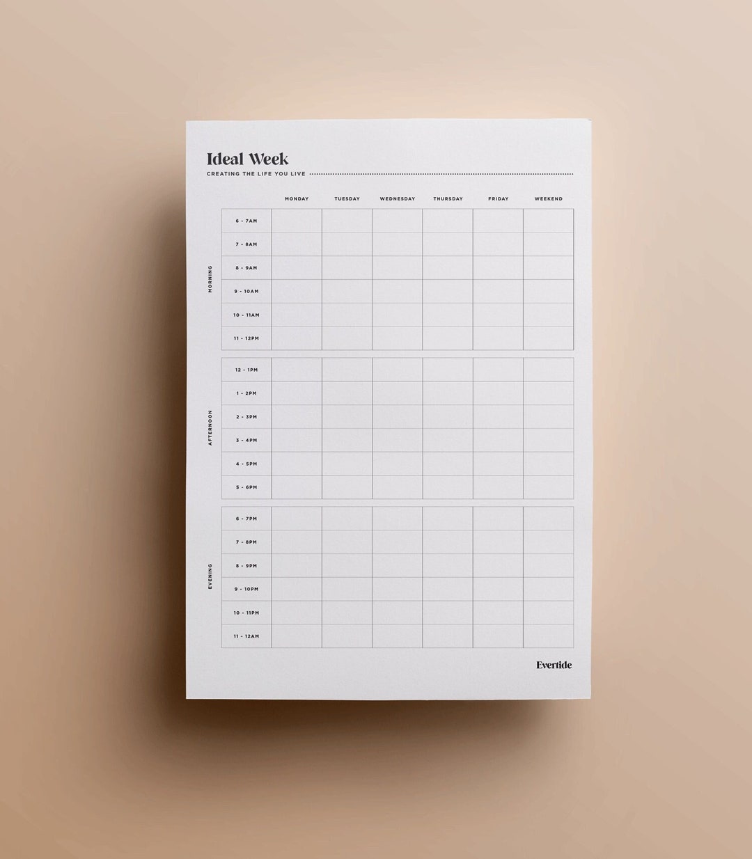 Ideal Week Printable | Digitally Editable | US Letter | Instant ...