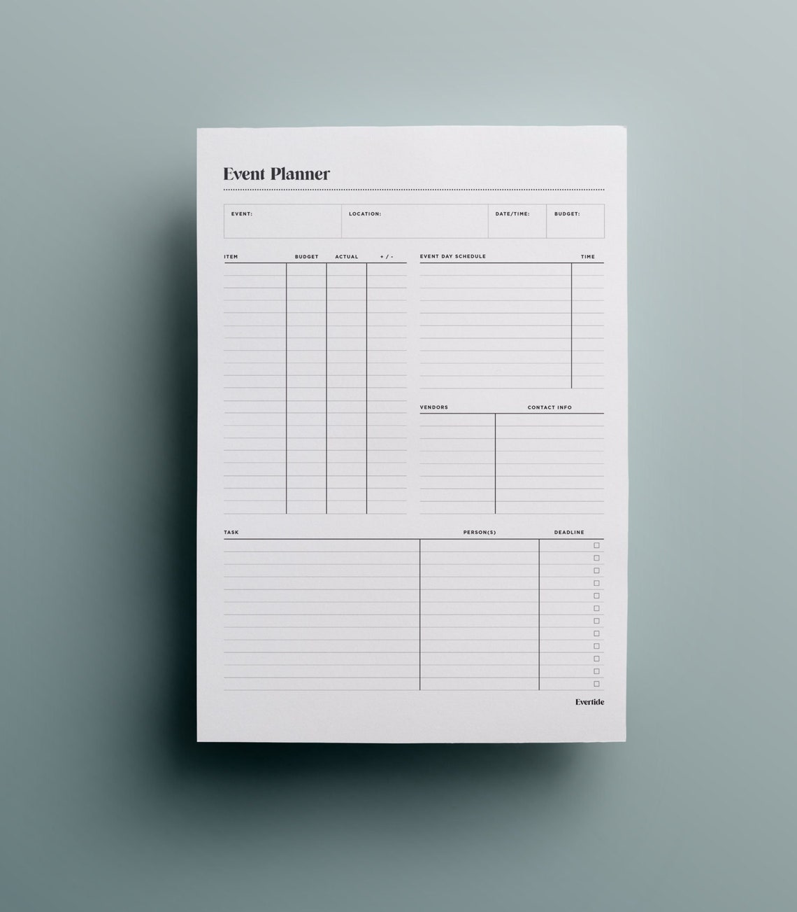 Event Planner Printable | Digitally Editable | US Letter | Instant ...