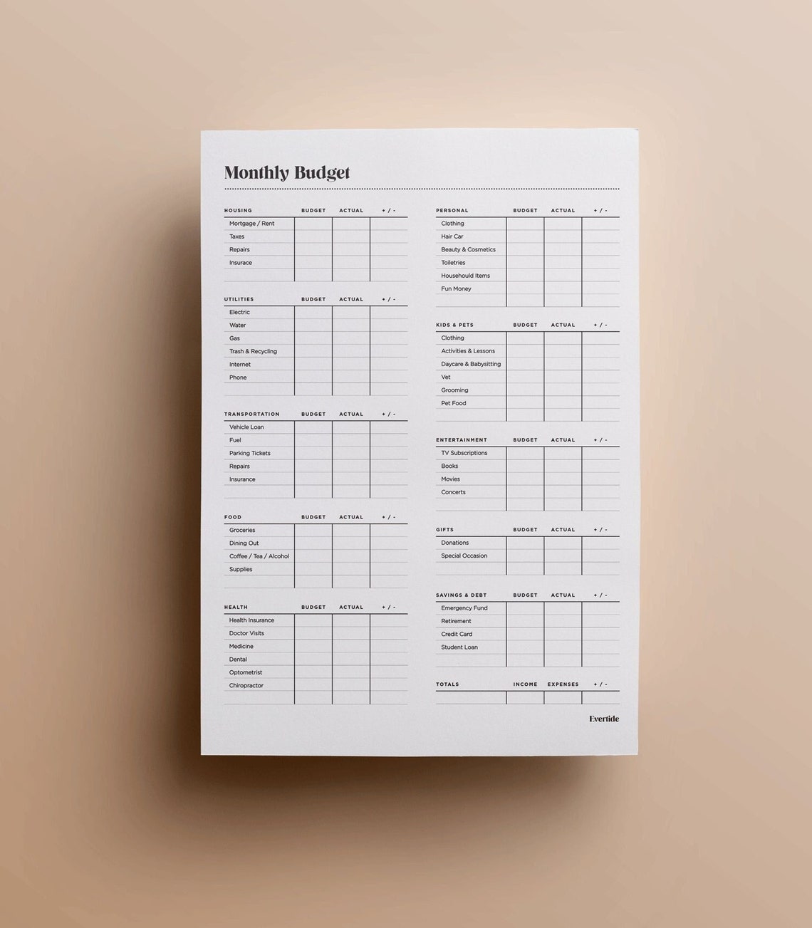 Monthly Budget Printable | Digitally Editable | US Letter | Instant ...